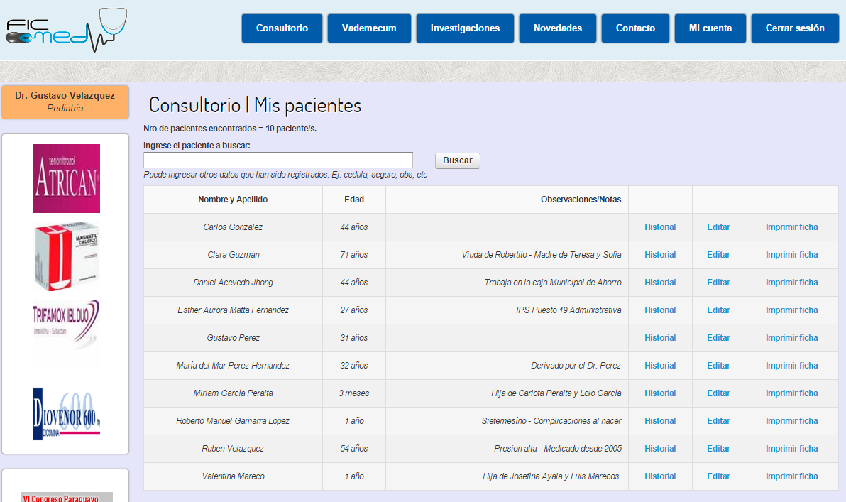 Ficha del paciente | FicMed